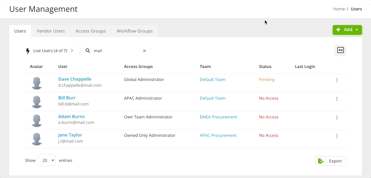 Manage Access Groups (RBAC)
